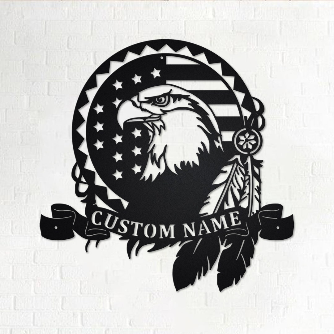 Custom Bald Eagle Metal Wall Art, Personalized Bald Eagle Name Sign ...