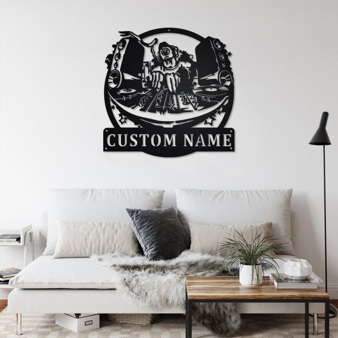 Personalized Monogram Disc Jockey Metal Sign Art | Custom Disc Jockey ...