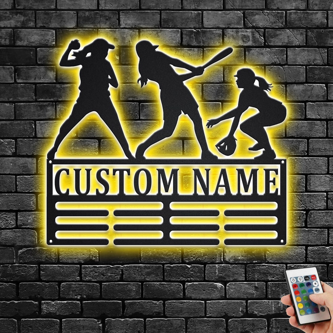 Custom Softball Medal Holder: Personalized LED Awards Display - Etsy