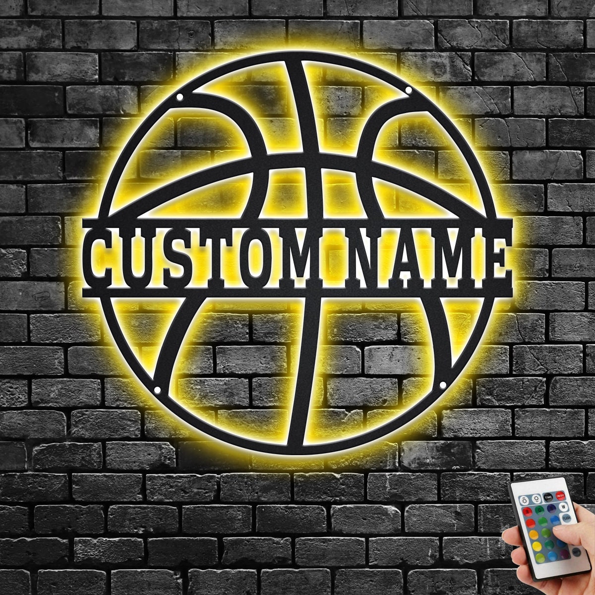 Custom Basketball Metal Wall Art With LED Light Personalized - Etsy