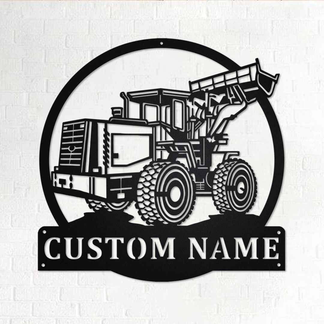 Custom Wheel Loader Bulldozer Metal Wall Art, Personalized Truck Driver ...
