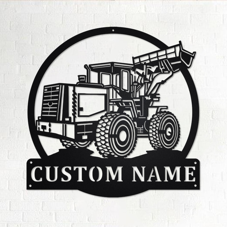 Custom Wheel Loader Bulldozer Metal Wall Art Personalized | Etsy