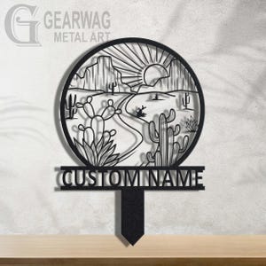 Personalized Metal Cactus Garden Sign: Custom Yard Art Decor - Etsy