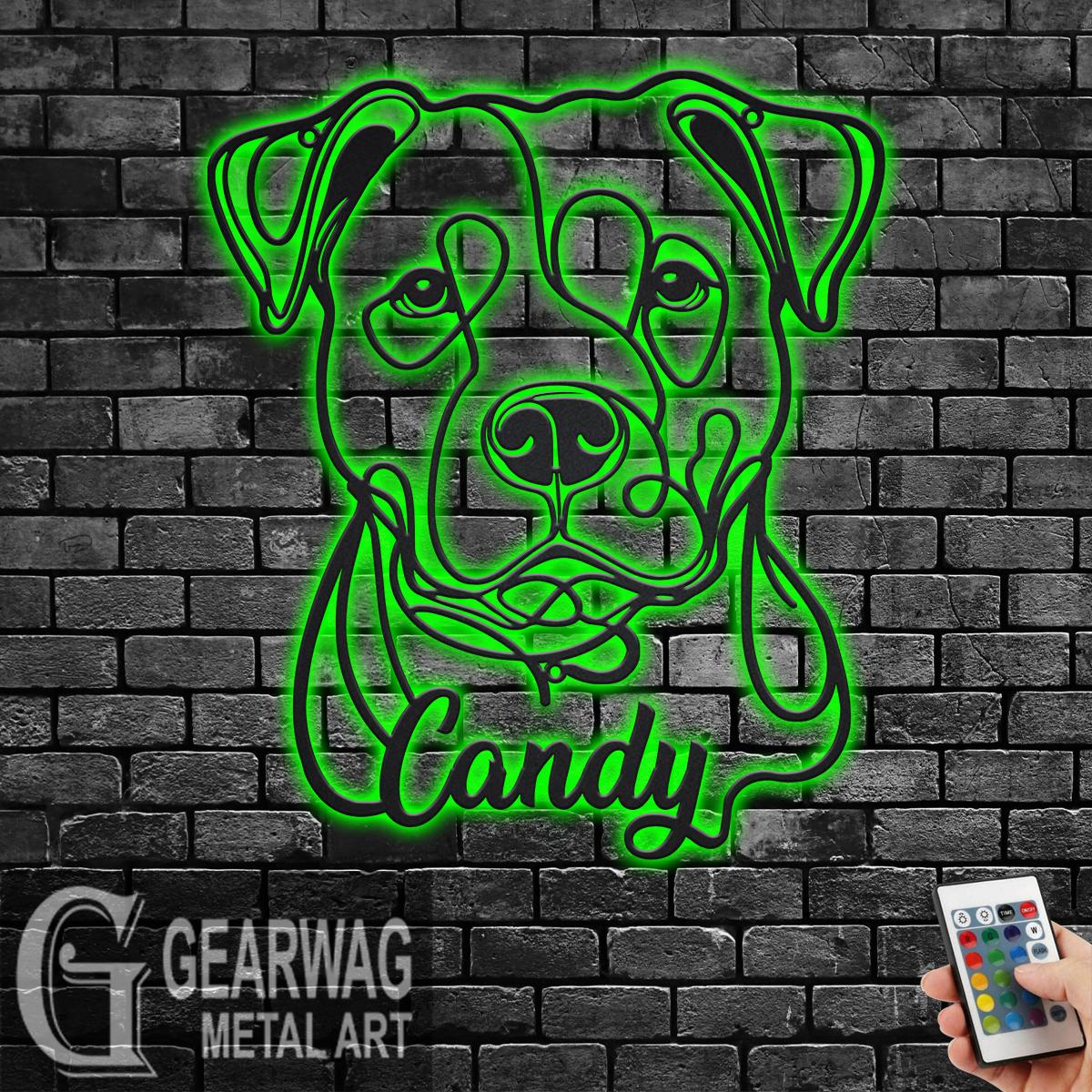 Custom Staffordshire Bull Terrier Line Art LED Metal Sign - Etsy