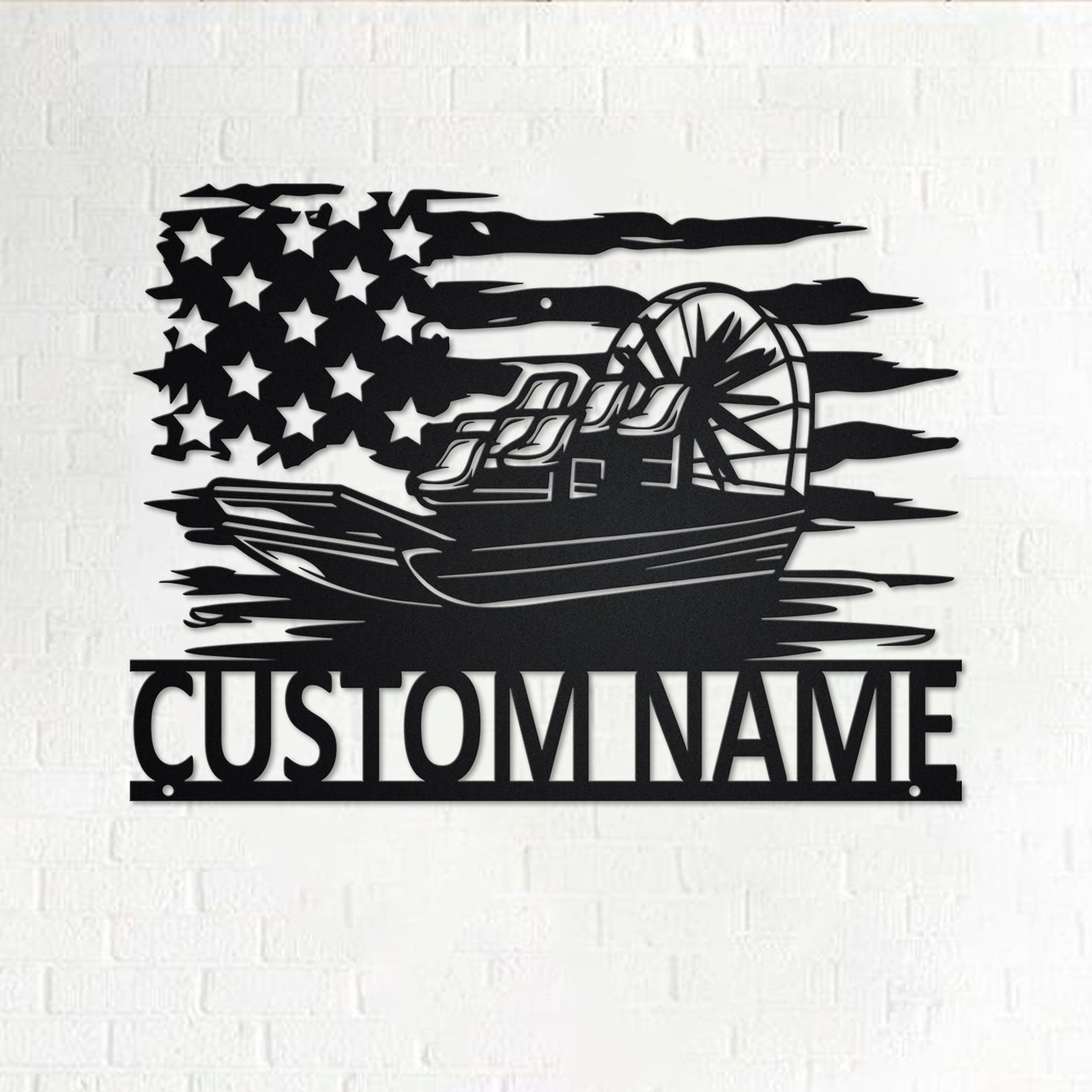 Custom US Airboat Metal Wall Art With LED Light Personalized - Etsy