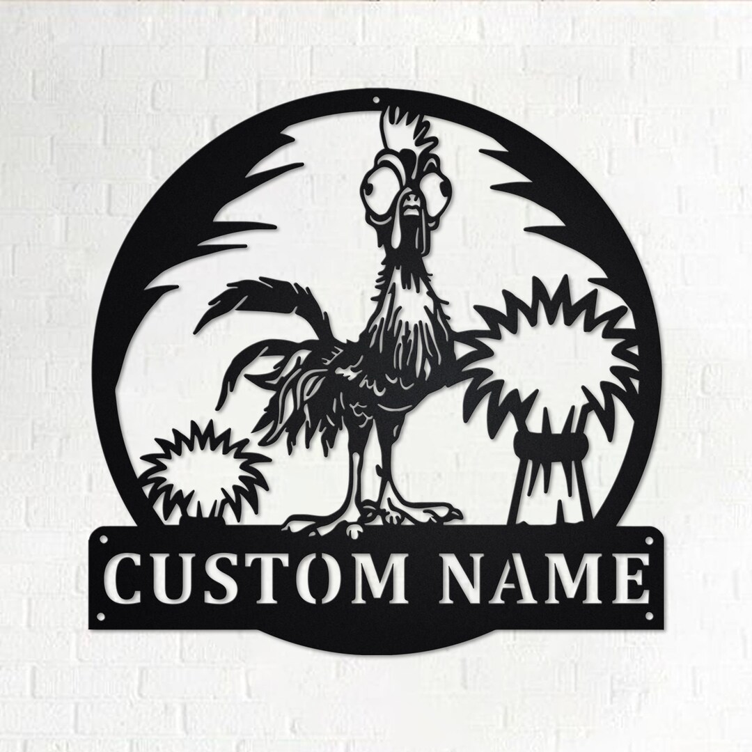 Personalized Cockerel Metal Wall Art: Custom Rooster Name Sign - Etsy
