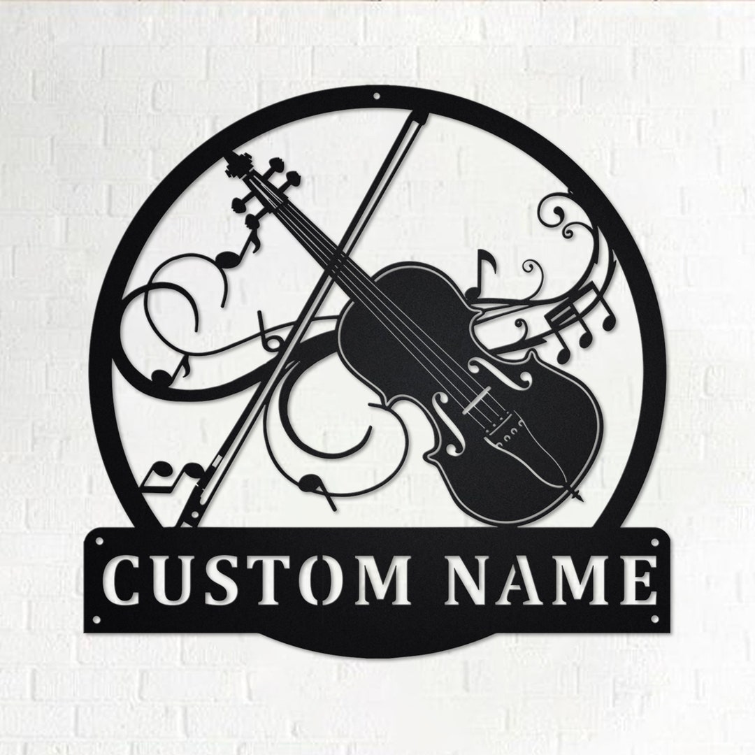 Custom Violin Musical Instrument Metal Wall Art, Personalized Violin ...