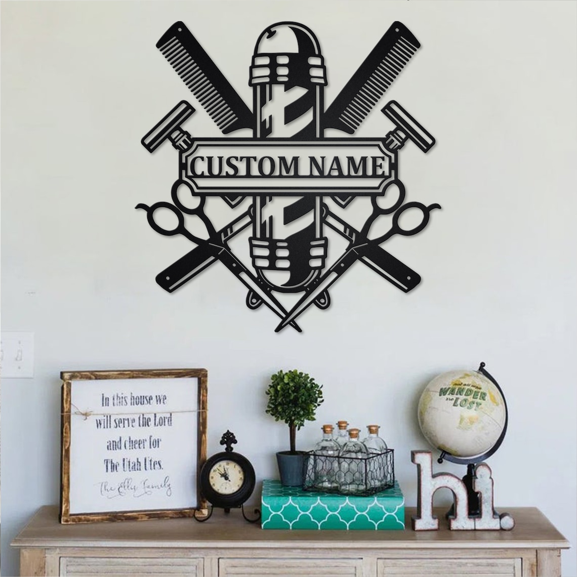 Custom Barber Shop Metal Wall Art Personalized Barber Shop - Etsy