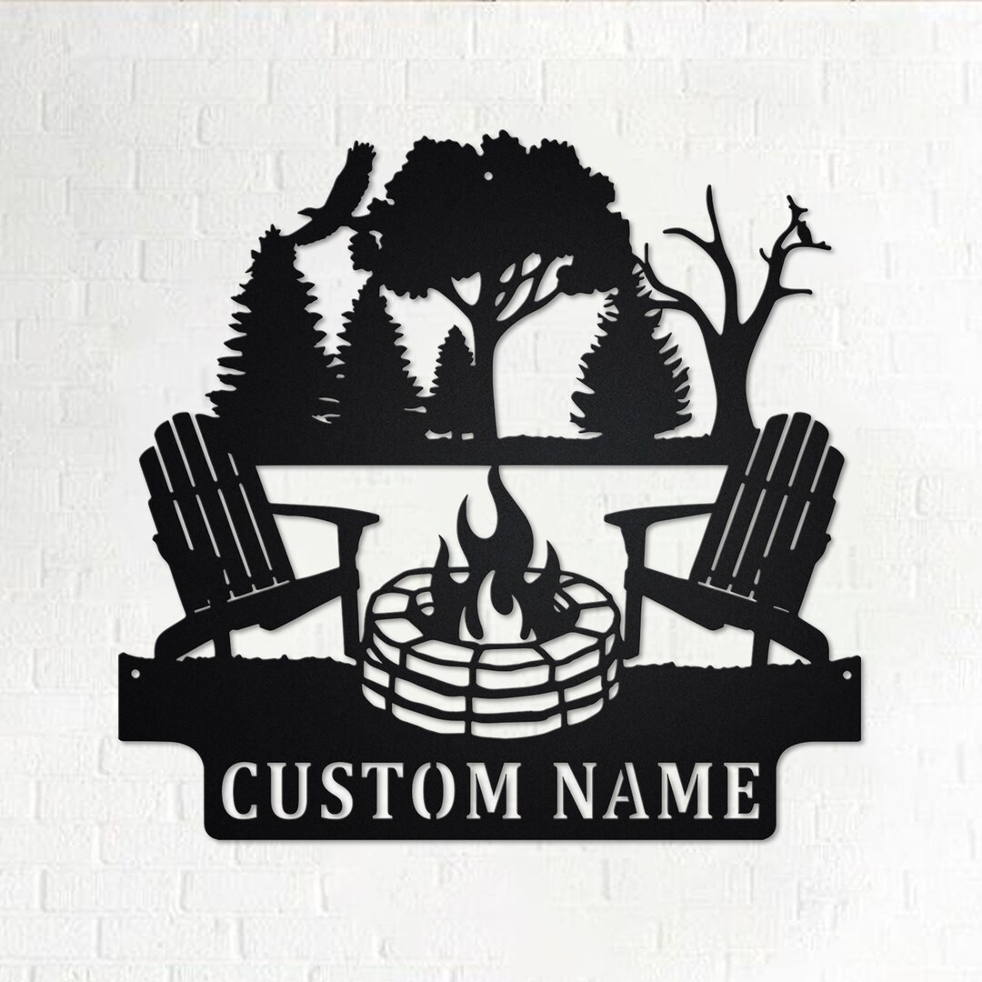 Custom Campfire Metal Wall Art: Personalized Family Name Sign - Etsy