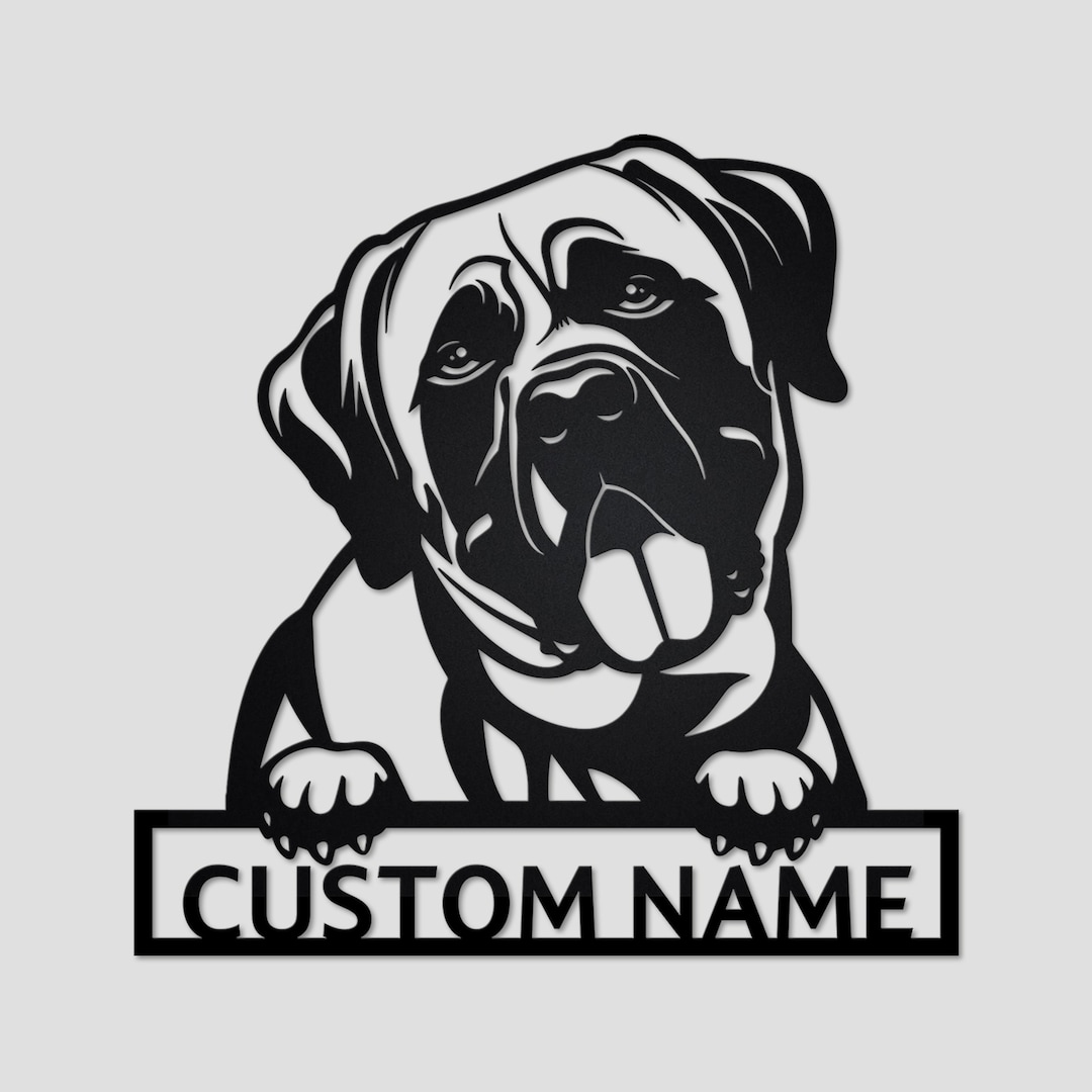Personalized Mastiff Dog Metal Sign | Mastiff Dog Metal Wall Art | Dog ...