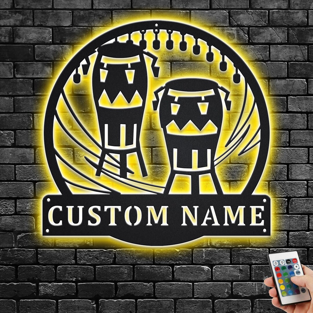 Custom Conga Metal Wall Art With LED Lights: Personalized Name Sign - Etsy