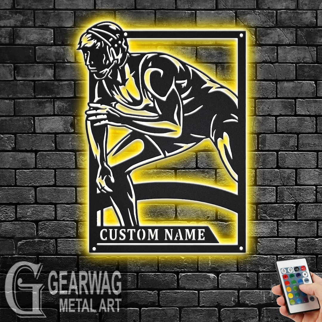 Custom Wrestler Metal LED Sign: Personalized Wall Art Decor - Etsy