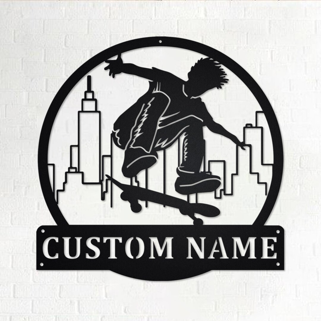 Custom Skateboard Metal Wall Art: Personalized Name Sign - Etsy
