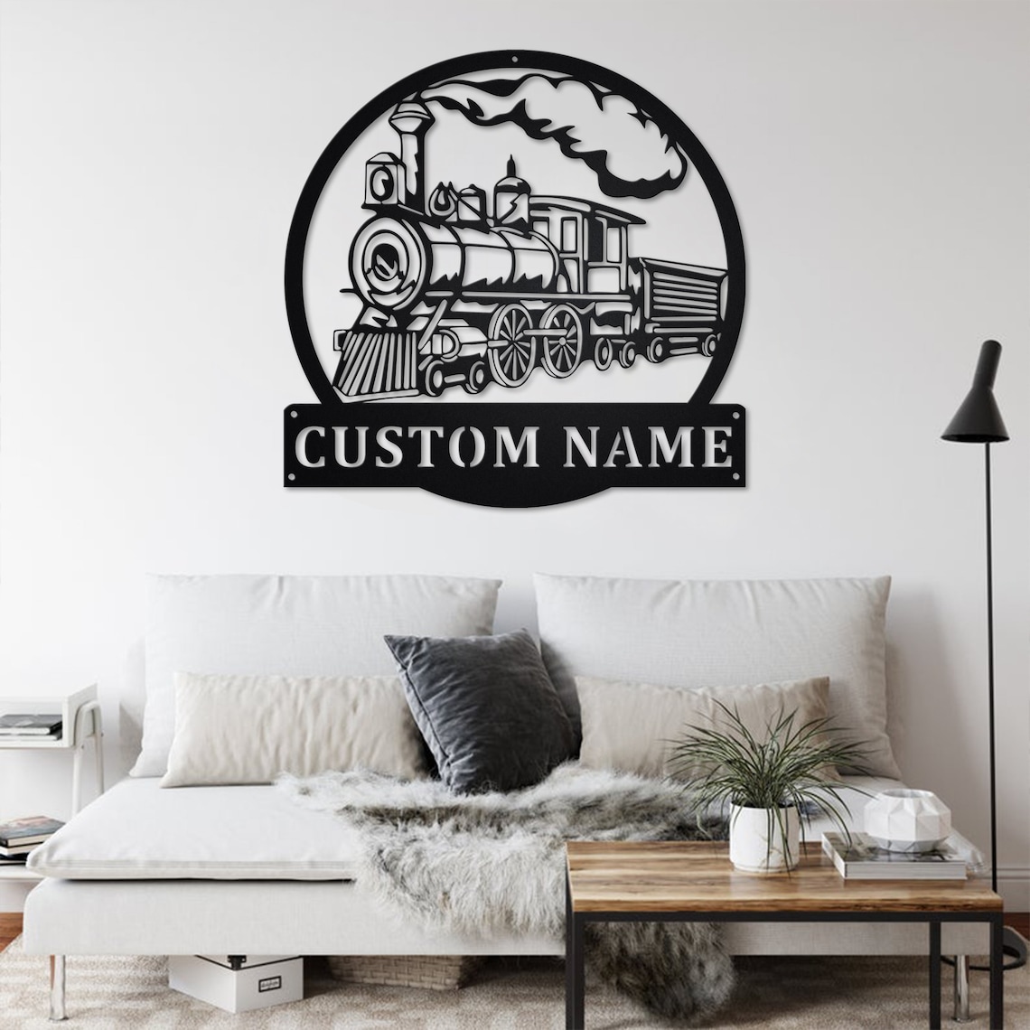 Custom Train Metal Wall Art With LED Light Personalized Train - Etsy