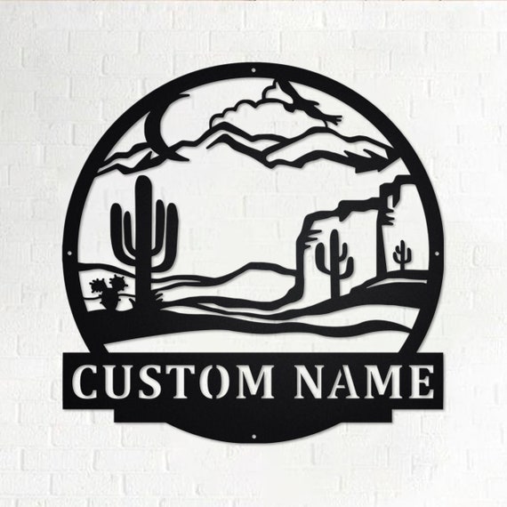 Custom Cactus Metal Sign Personalized Cactus Name Sign | Etsy