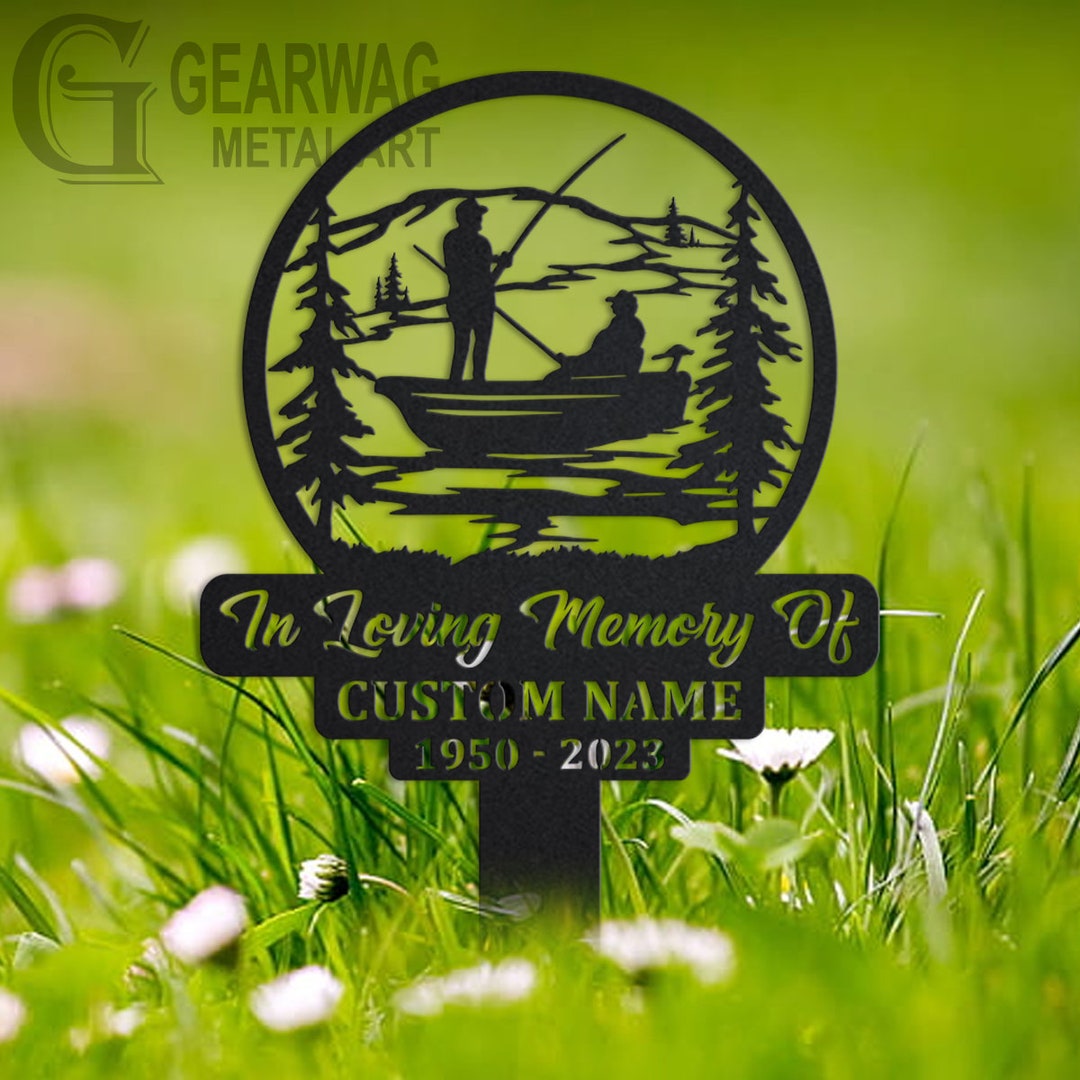 Custom Boat Fishing Memorial Stake, Metal Stake,outdoor Decor, in ...