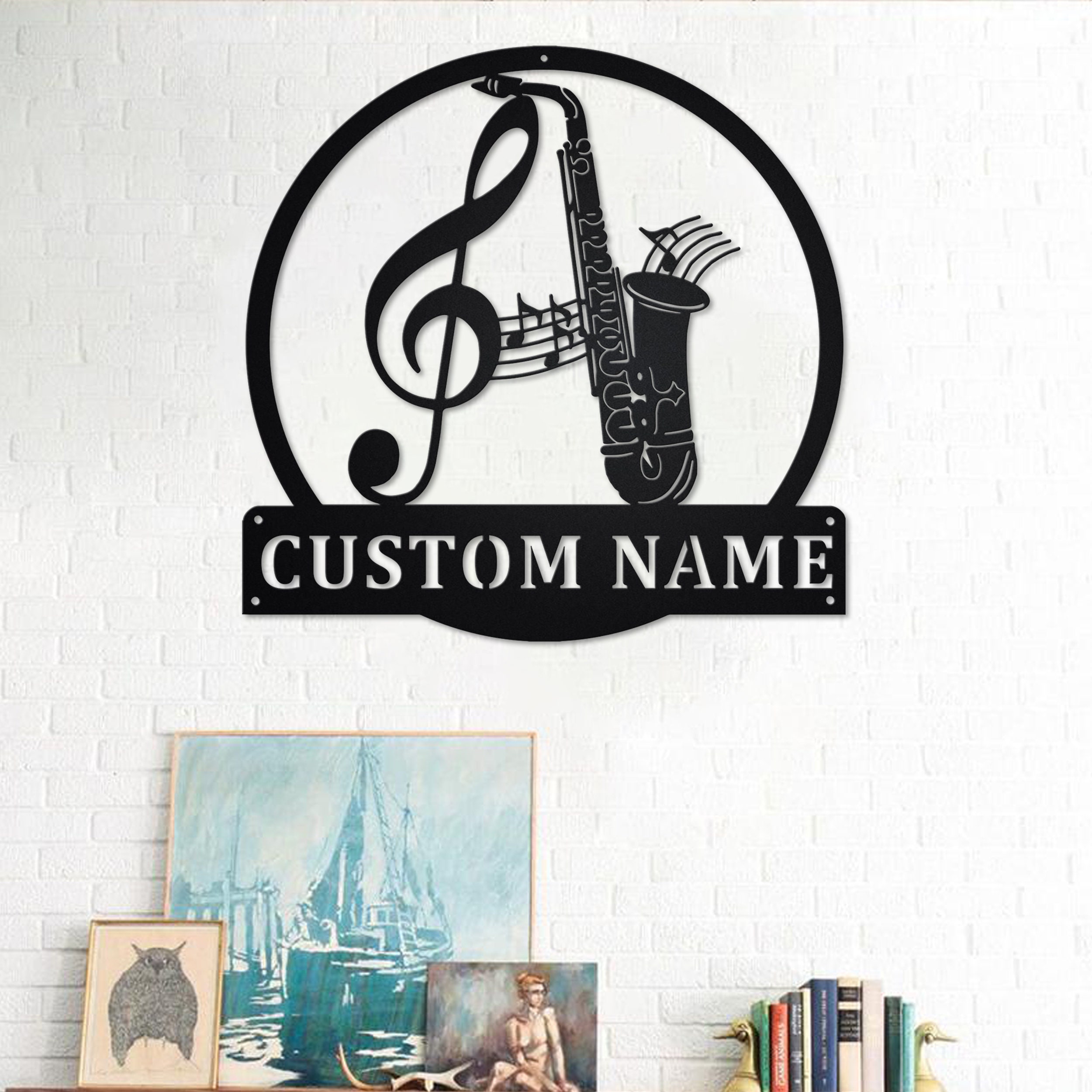Custom Saxophone Metal Wall Art Personalized Saxophone Name - Etsy