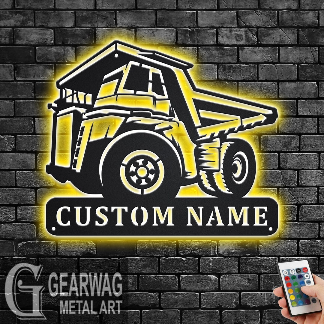 Custom Haul Truck Metal Wall Art With LED Light, Personalized Haul ...