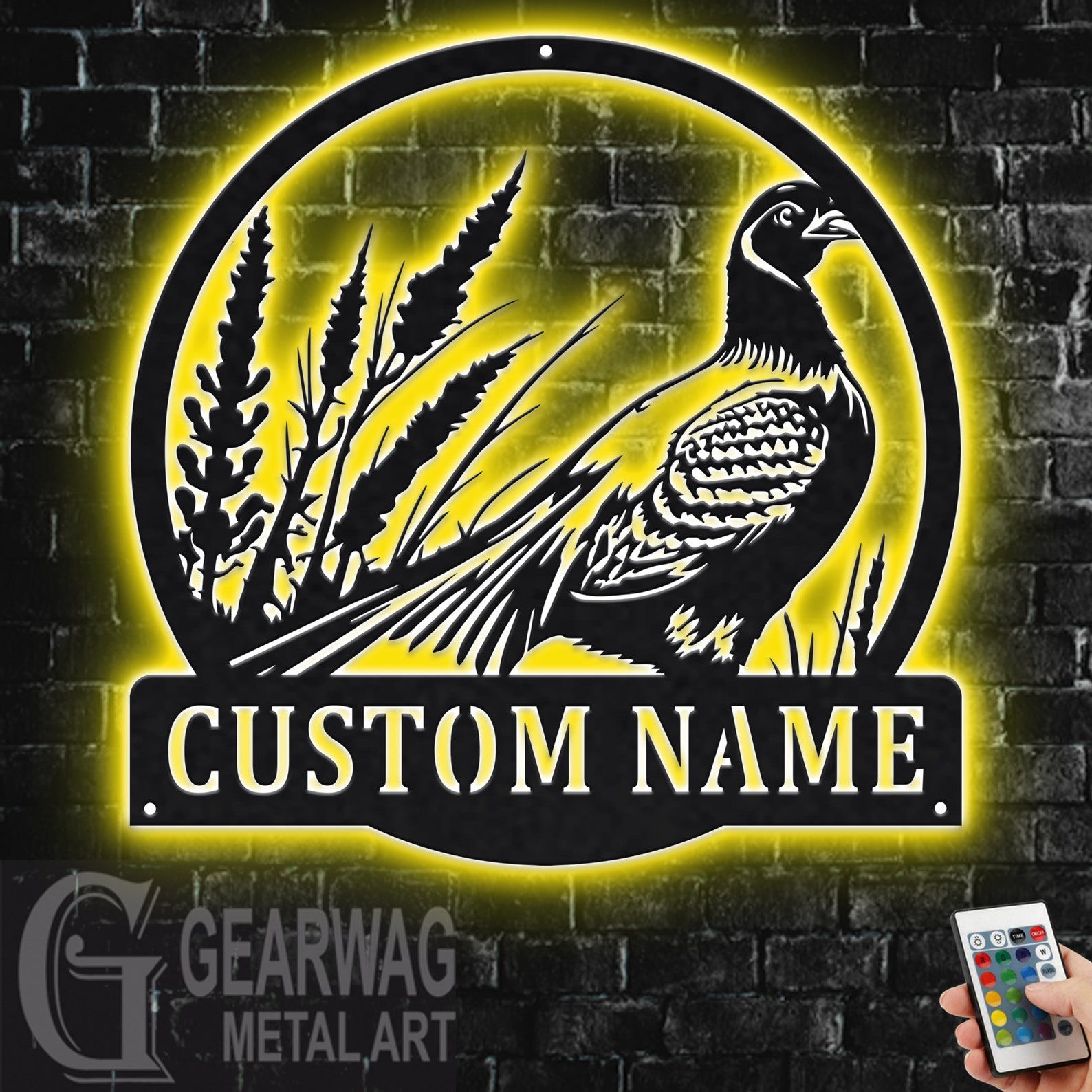 Custom Pheasant Metal Sign With LED: Personalized Room Decor - Etsy