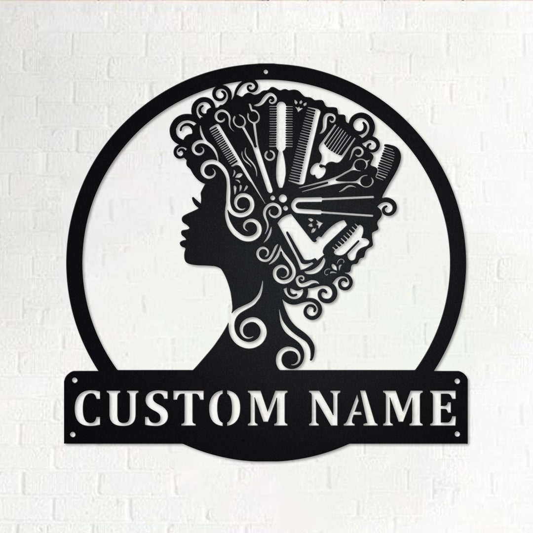 Custom Curly Hair Metal Wall Art: Personalized Salon Decor - Etsy