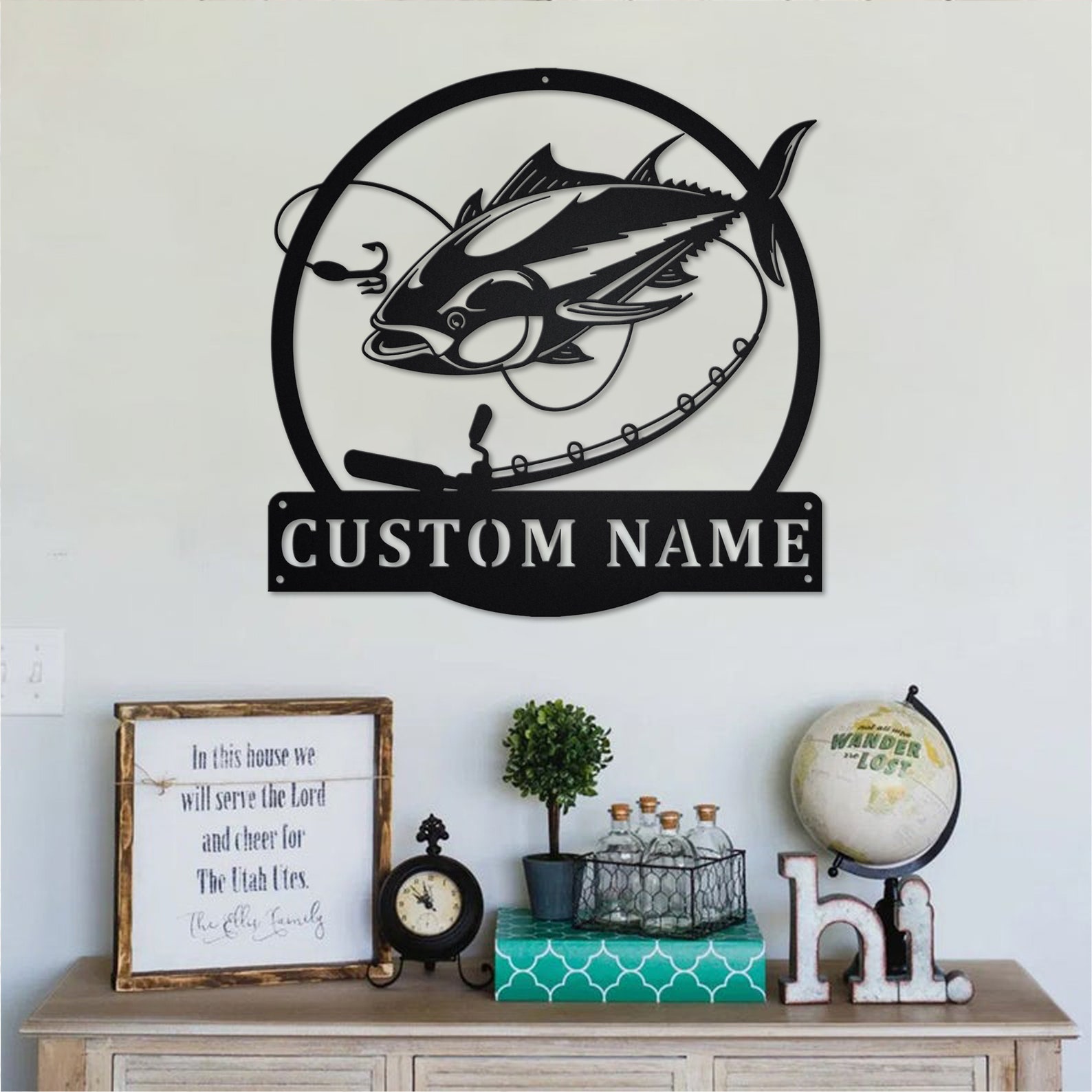 Personalized Tuna Fish Metal Sign Fishing Metal Wall Art | Etsy