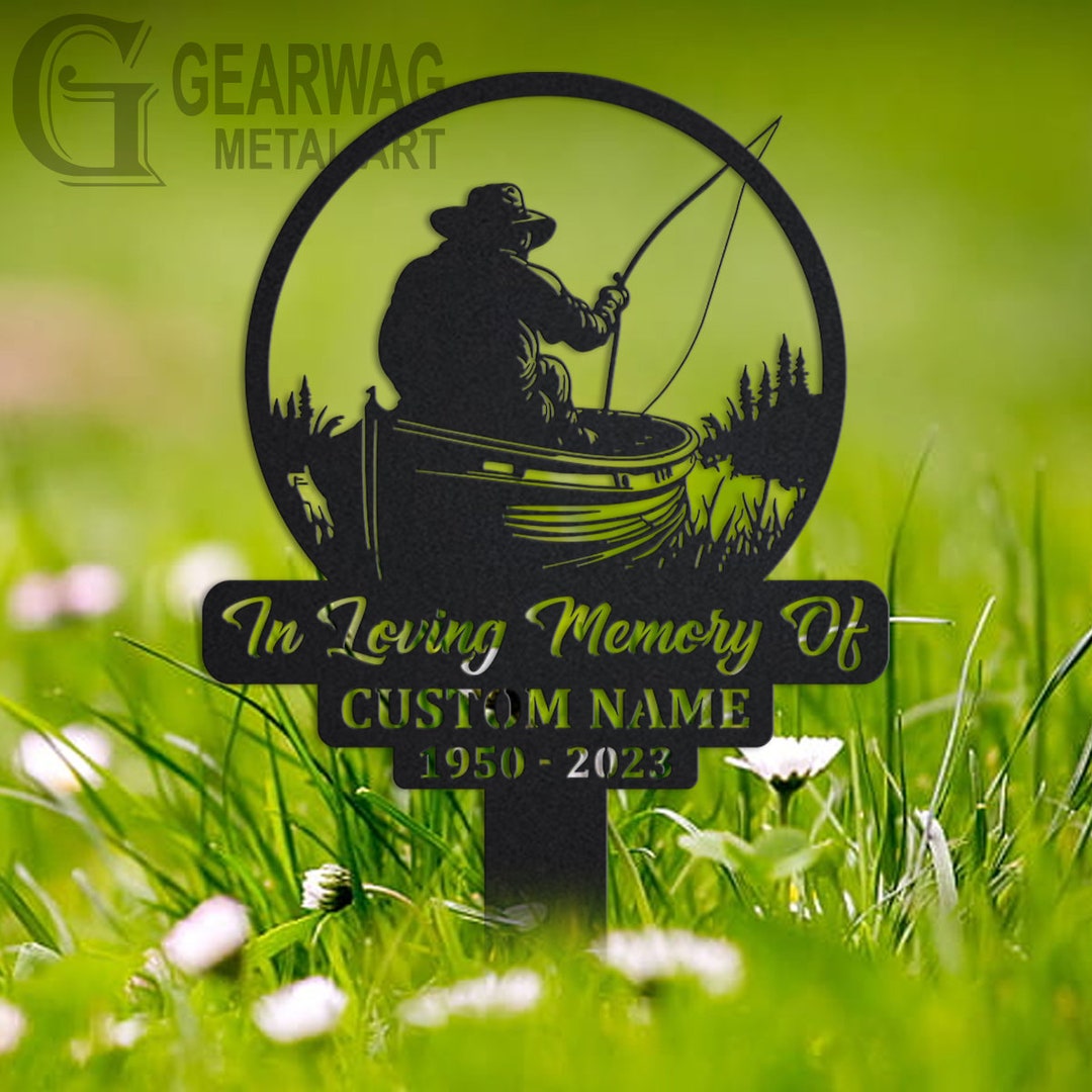 Custom Boat Fishing Memorial Stake, Metal Stake,outdoor Decor, in ...
