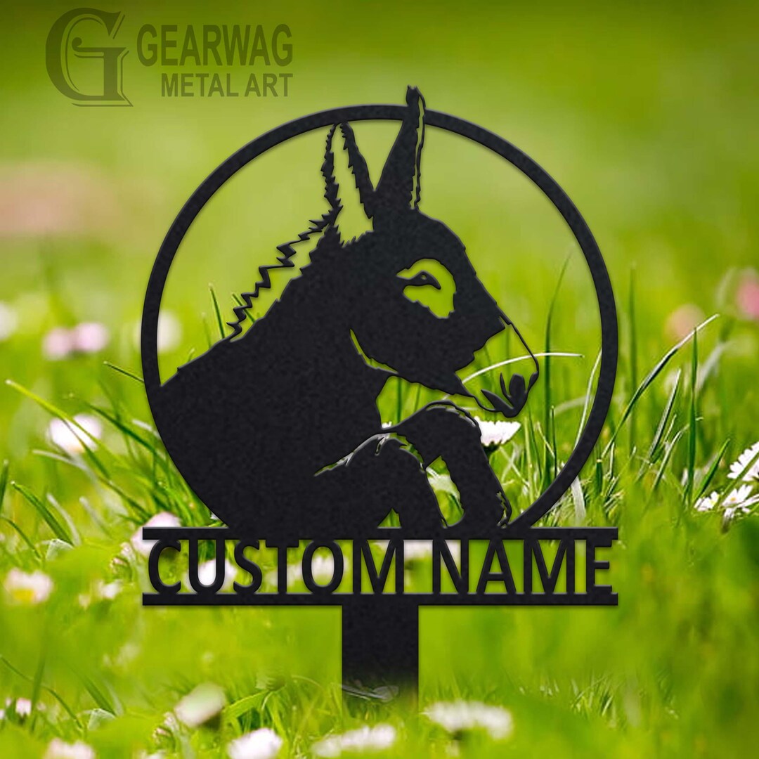 Personalized Donkey Garden Sign, Metal Yard Art, Custom Donkey Garden ...