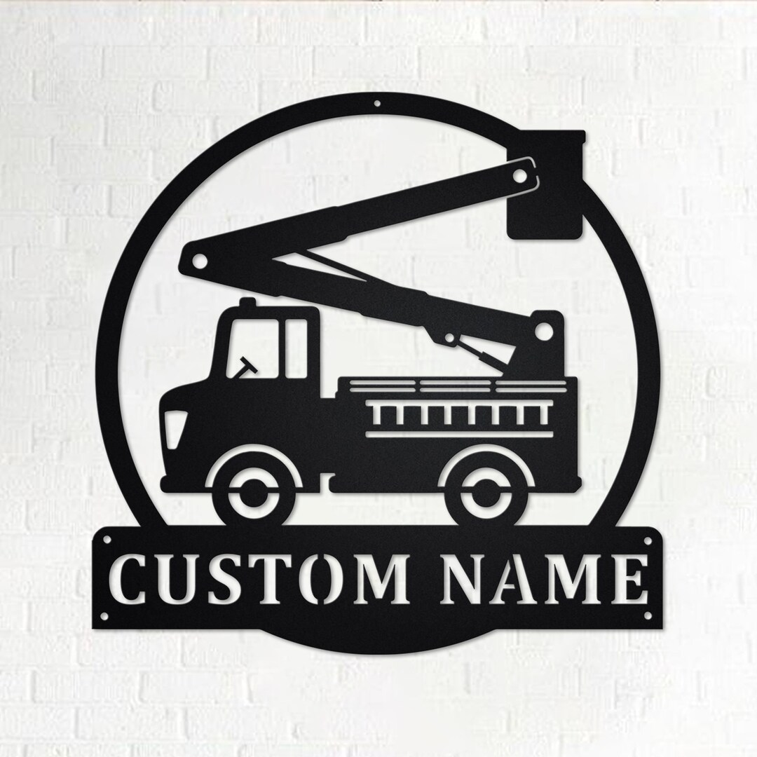 Custom Bucket Truck Metal Wall Art: Personalized Name Sign - Etsy