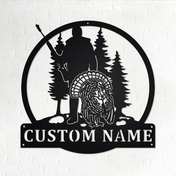 Custom Turkey Hunter Metal Wall Art Personalized Turkey | Etsy