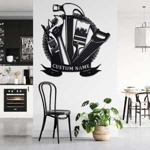 Custom Handyman Metal Wall Art: Personalized Home Decor Sign - Etsy