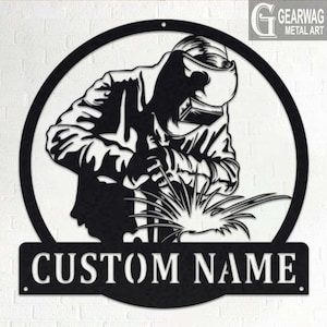 Custom Welder Metal Sign With LED Light: Personalized Name Decor - Etsy