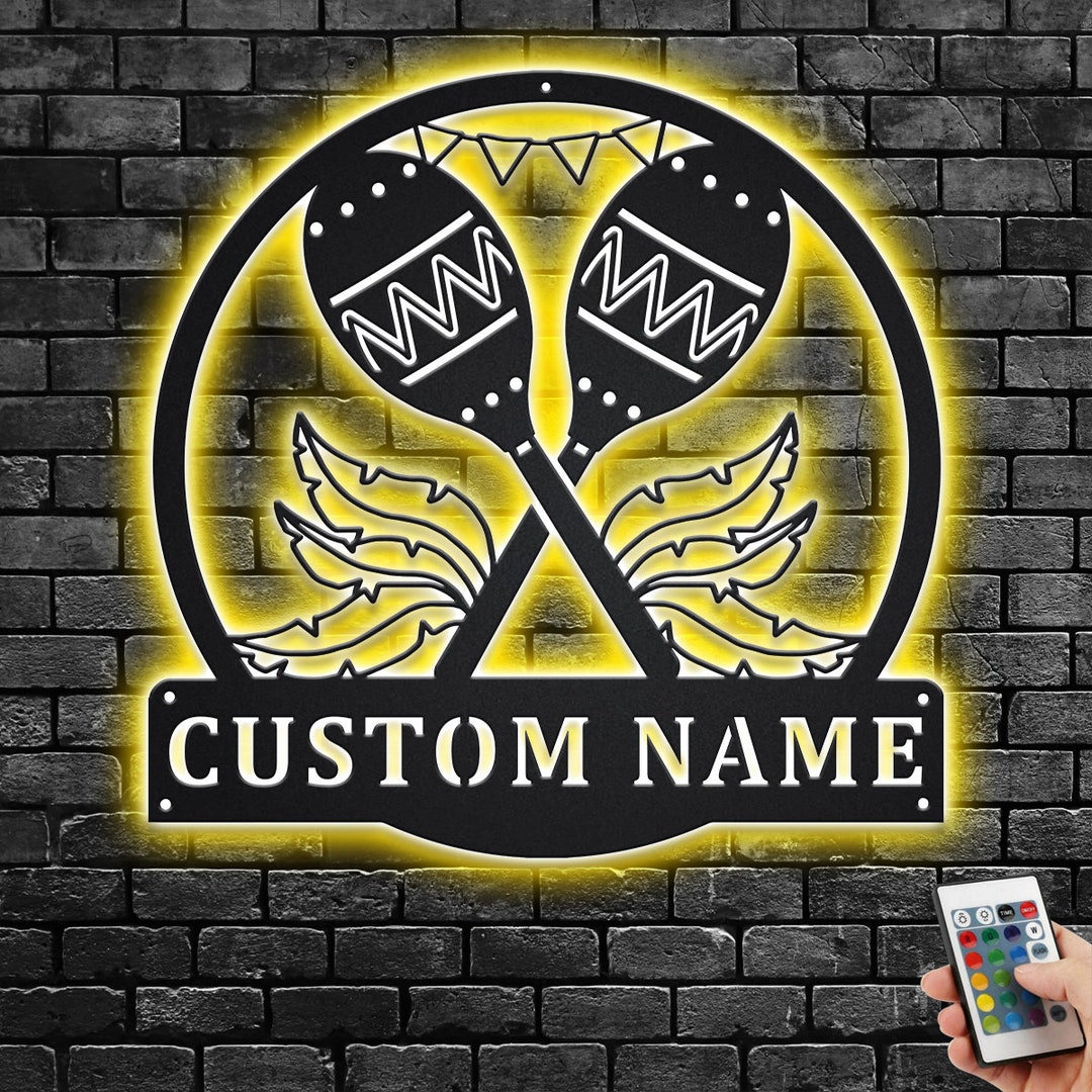 Custom Maracas Metal Wall Art: Personalized LED Teacher Name Sign - Etsy