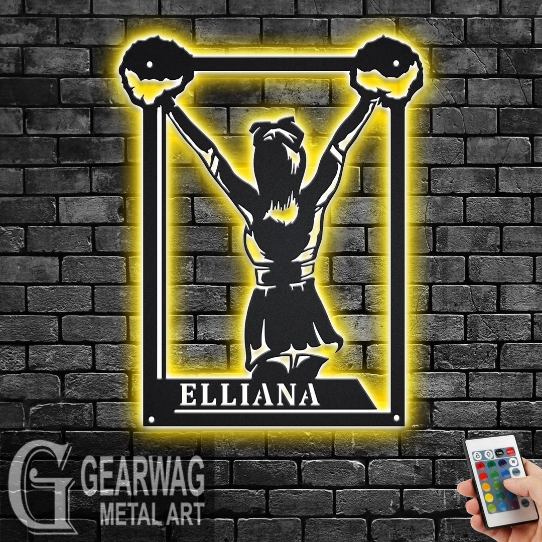 Custom Cheerleading Signage Metal Sign With LED Light, Personalized ...
