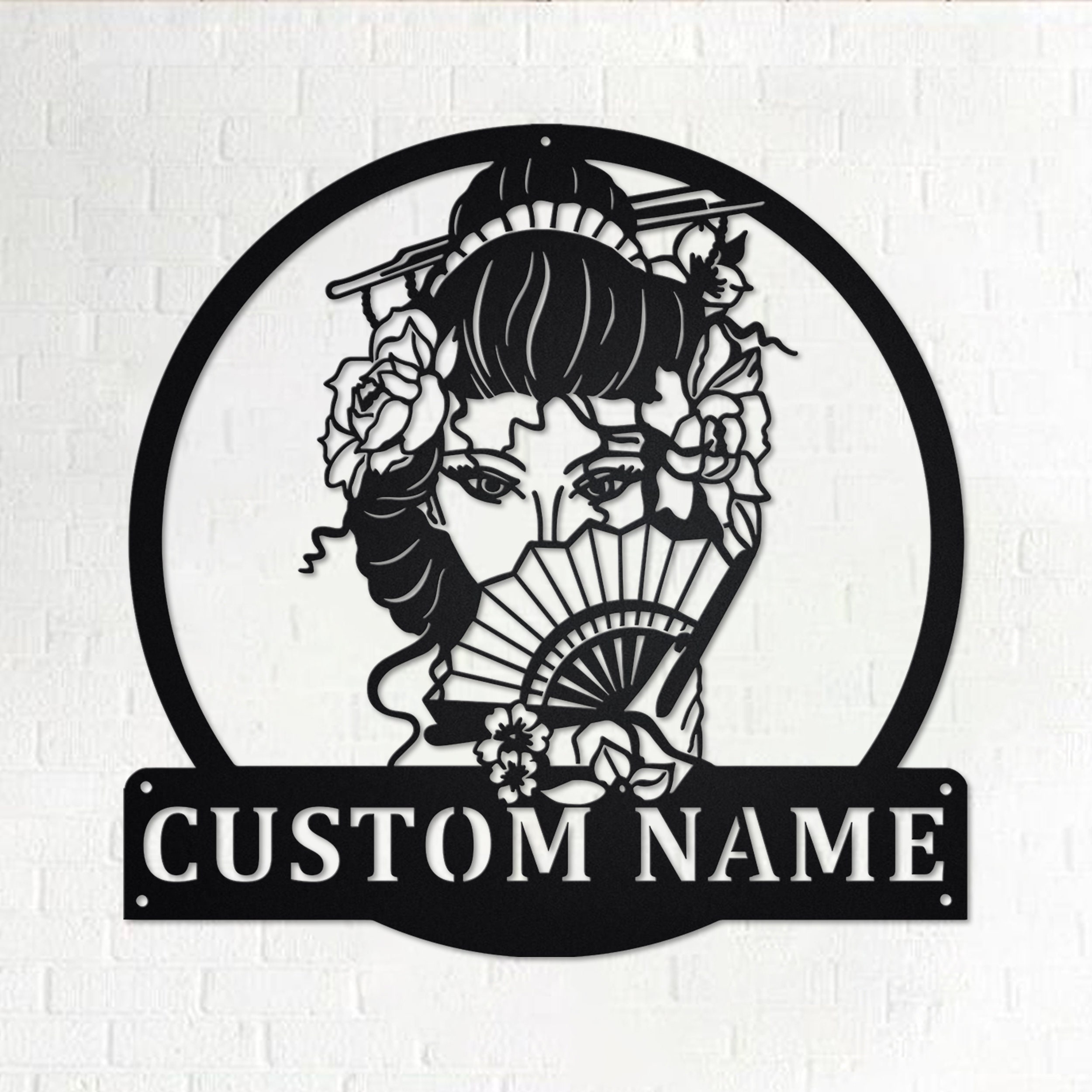 Custom Japanese Geisha Metal Wall Art Personalized Geisha - Etsy