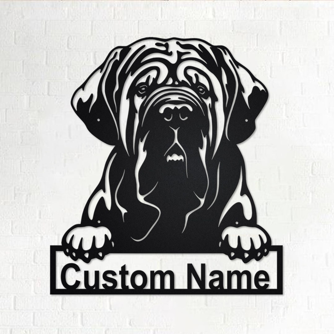 Custom Neapolitan Mastiff Metal Wall Art: Personalized Dog Name Sign - Etsy