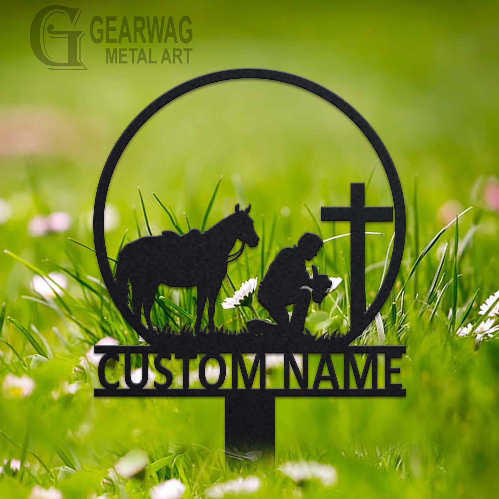 Personalized Cowboy Metal Garden Sign: Custom Memorial Yard Art - Etsy