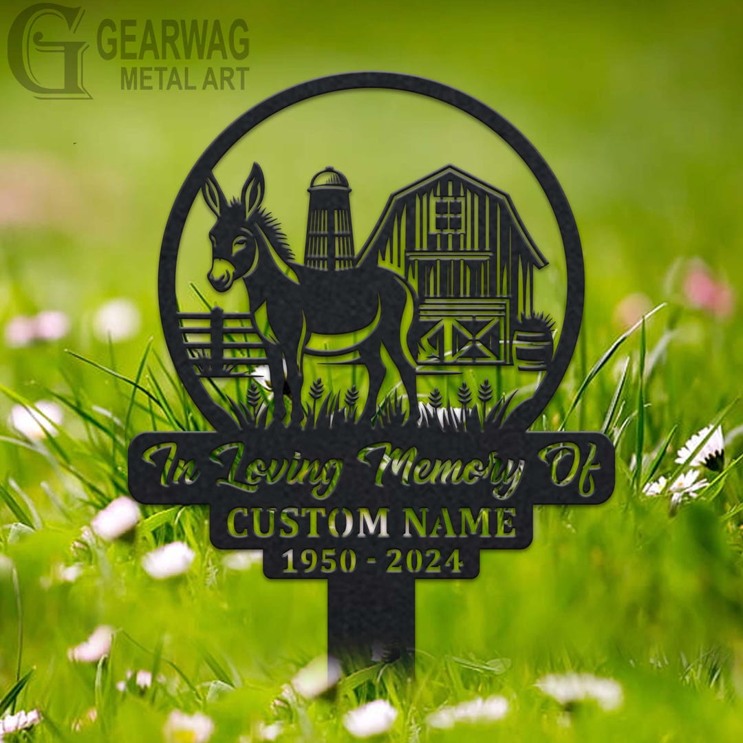 Custom Donkey Memorial Stake: Metal Garden Sympathy Sign - Etsy
