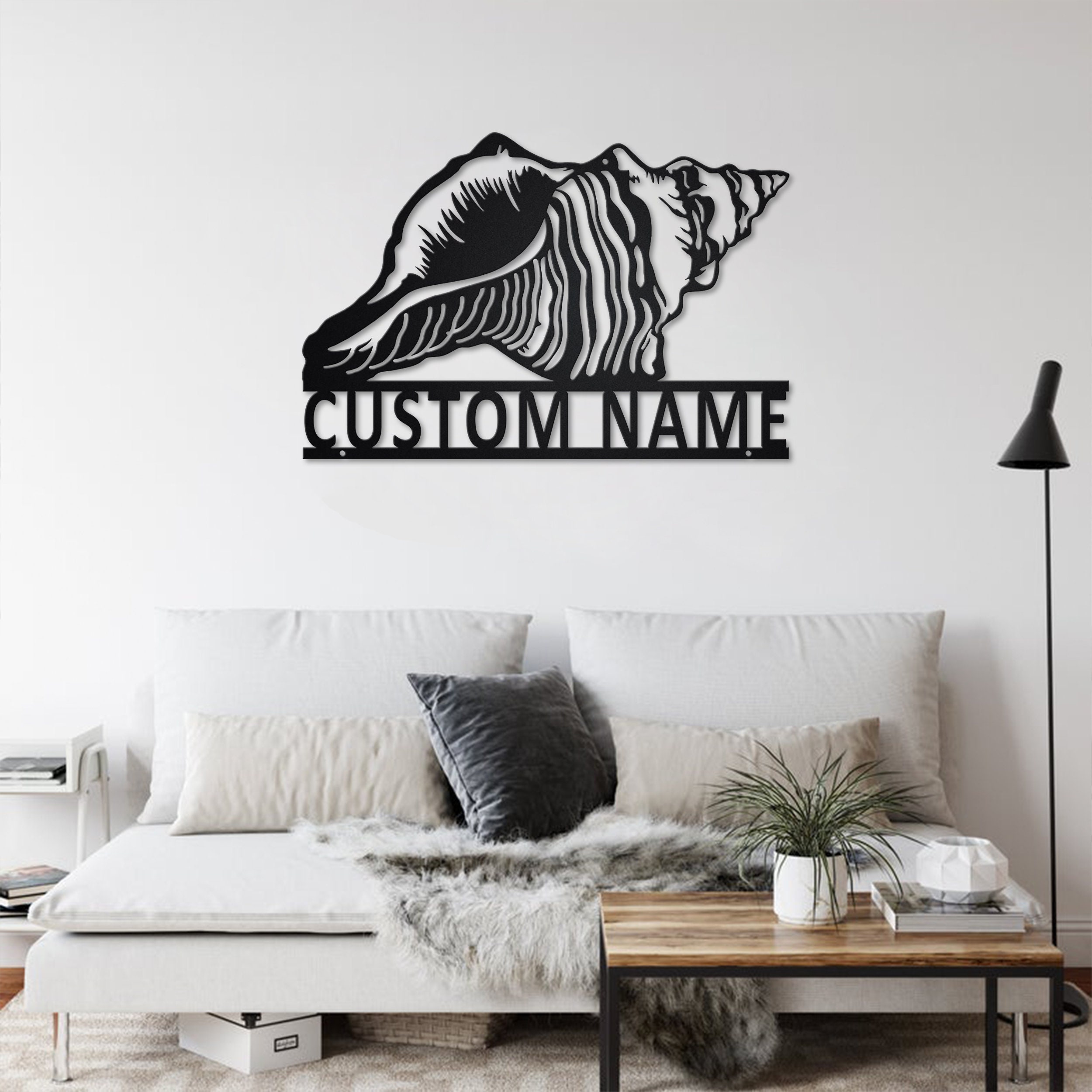 Custom Seashell Metal Wall Art With LED Light Personalized - Etsy