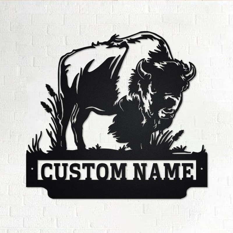 Metal Bison Sign - Etsy