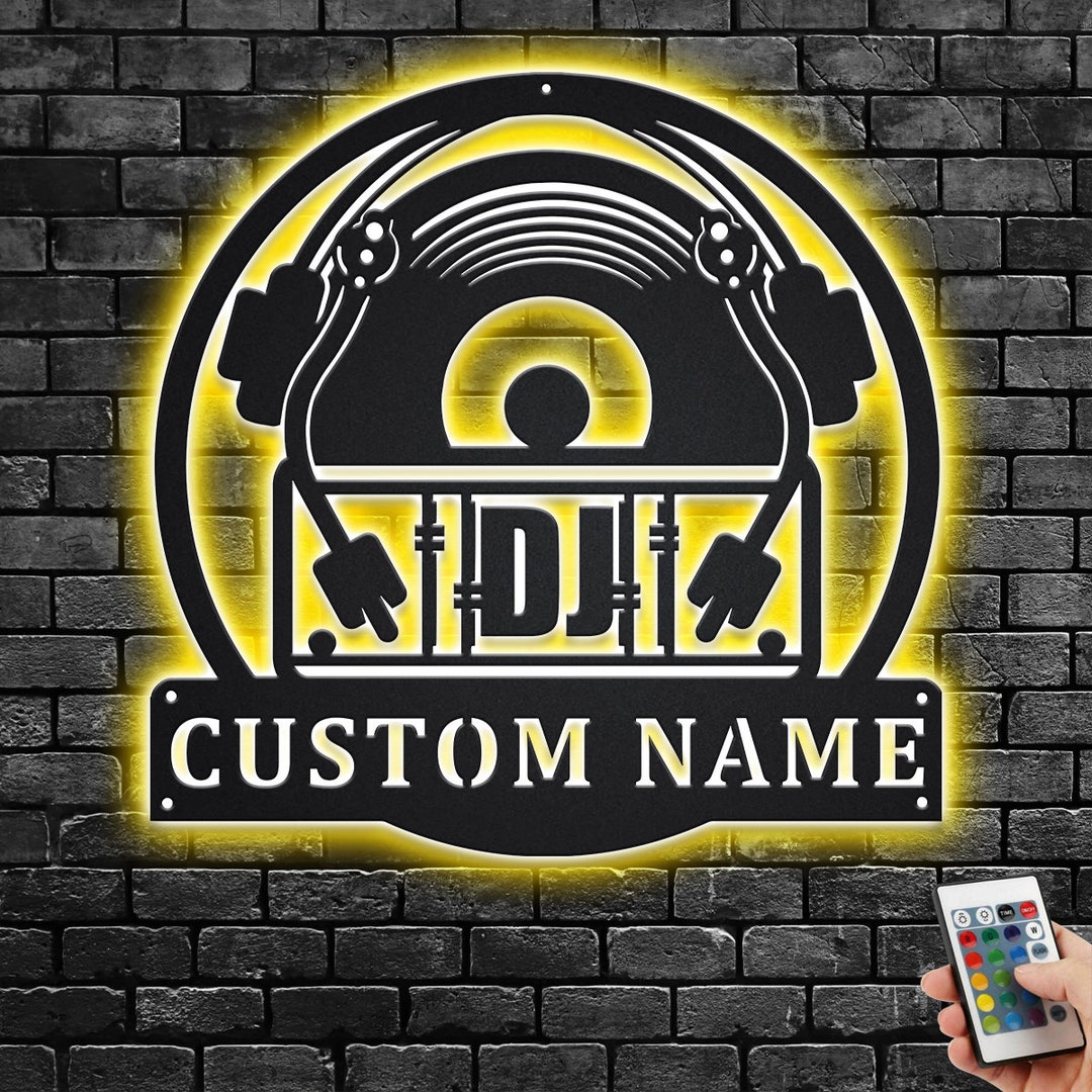 Custom Music Turntable Record Metal Wall Art With LED Light ...