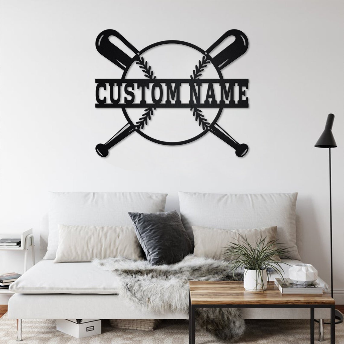 Custom Baseball Bat Metal Wall Art With LED Light - Etsy