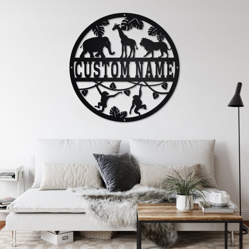 Custom Wild Animals Metal Wall Art With LED Light - Etsy