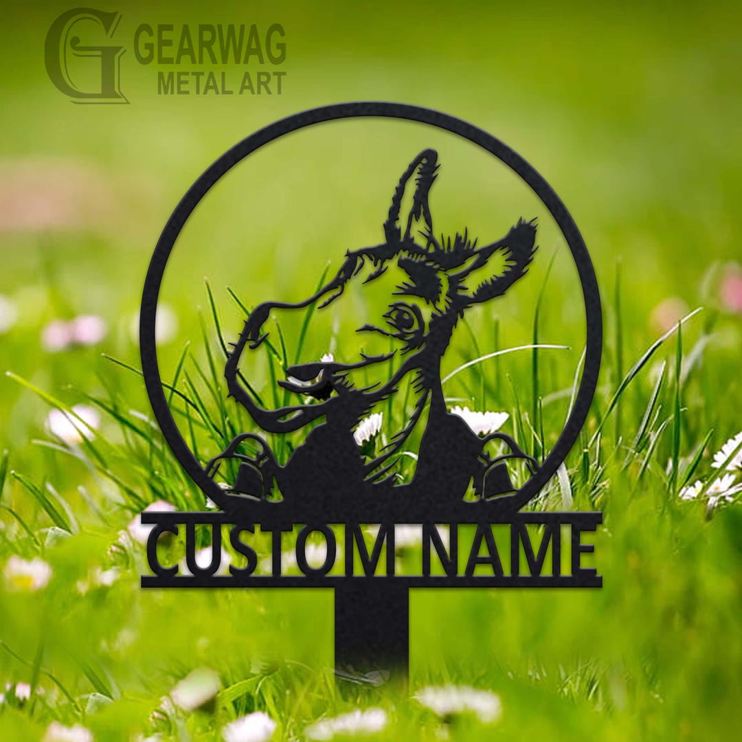 Personalized Donkey Garden Sign, Metal Yard Art, Custom Donkey Garden ...