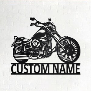 Custom Motorcycle Chopper Metal Wall Art With LED Light, Personalized ...