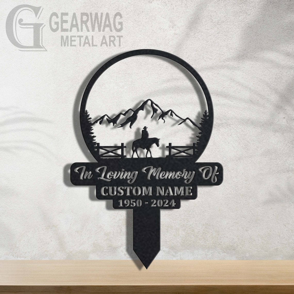 Custom Horses Memorial Stake: Metal Outdoor Grave Marker - Etsy