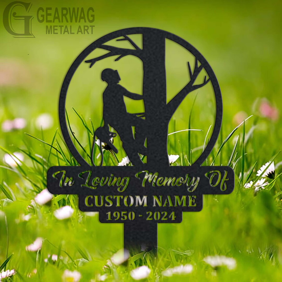 Custom Tree Arborist Memorial Stake, Metal Stake, Outdoor Decor, in ...