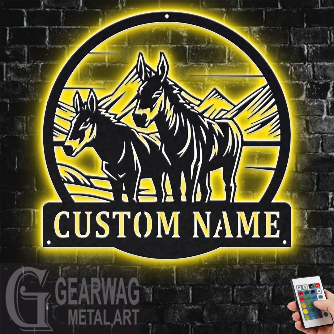 Custom Donkey Metal Sign With LED Lights: Personalized Farmhouse Decor ...