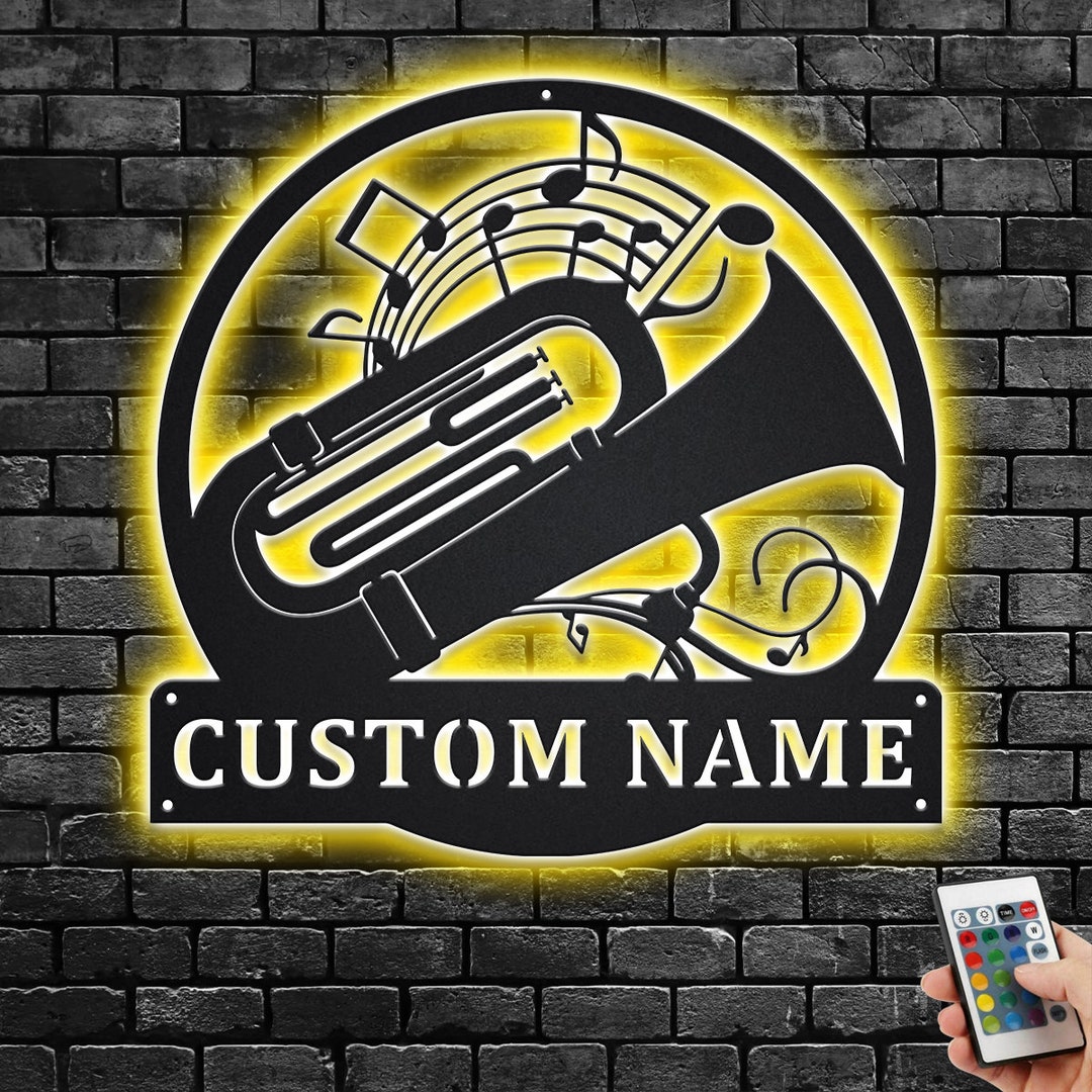 Custom Tuba Metal Wall Art With LED Lights: Personalized Music Decor - Etsy