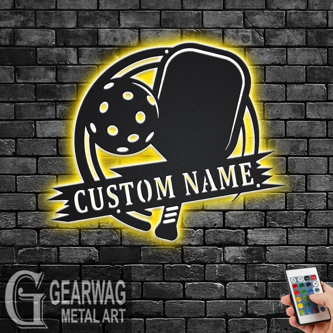 Personalized Pickleball Metal Sign With LED: Custom Name Wall Art - Etsy