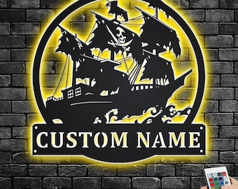 Light up Pirate Ship Sign - Etsy